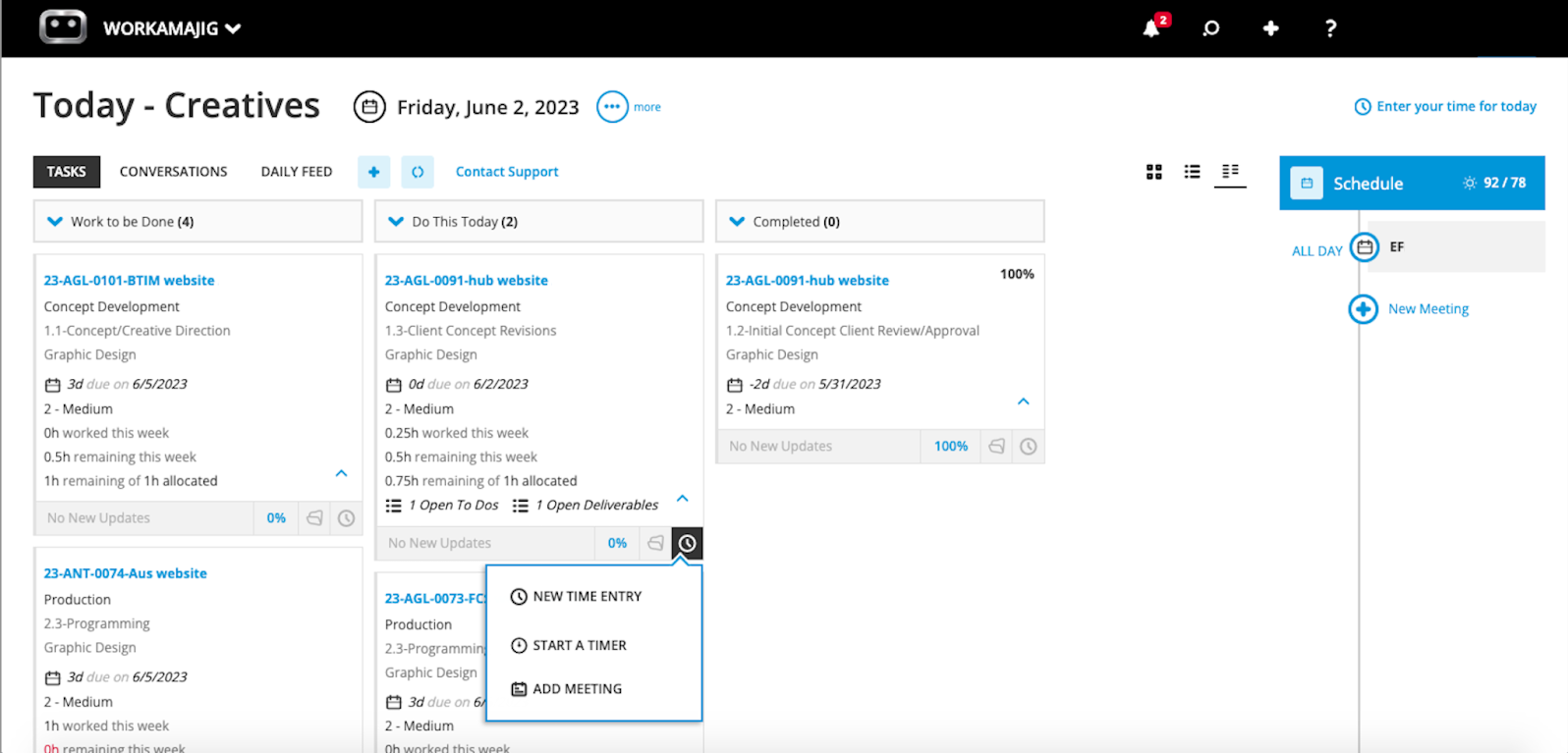 How to Track Creative Project Management Hours | Workamajig